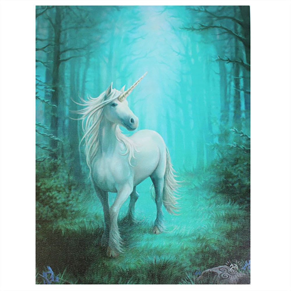 19X25CM FOREST UNICORN CANVAS PLAQUE BY ANNE STOKES | Fantasy&Gothic ...